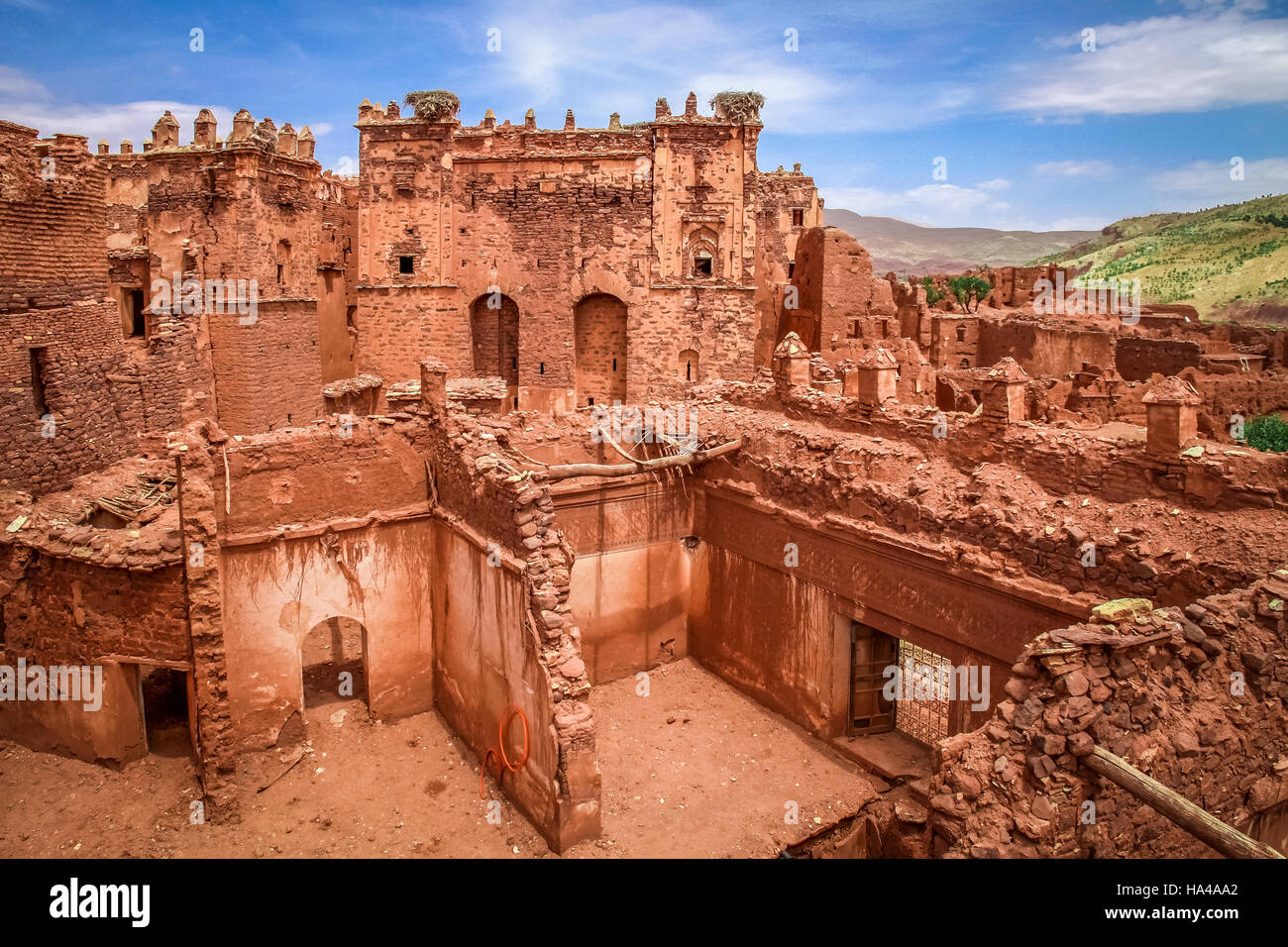 Old Telouet kasbah – former palatia residence of Glaoui tribe Stock ...