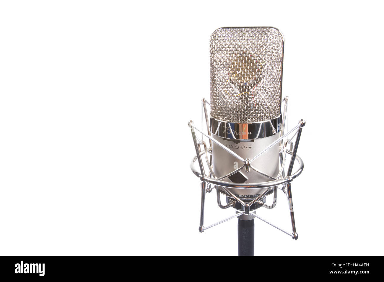 Microphone isolated on white Stock Photo - Alamy