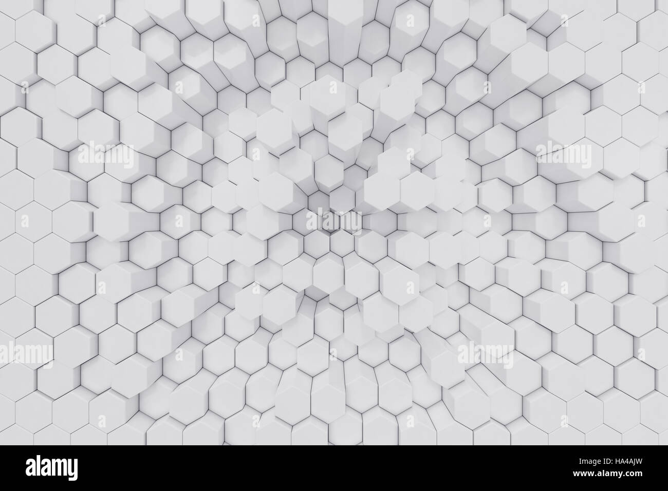 White geometric hexagonal abstract background. 3d rendering Stock Photo ...