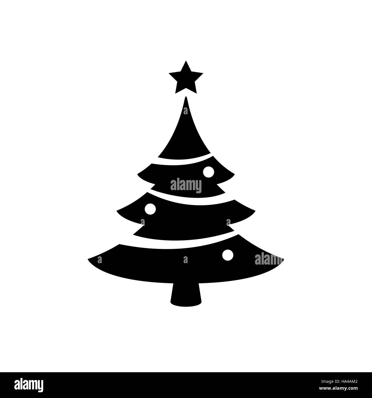 Christmas tree flat vector Black and White Stock Photos & Images - Alamy