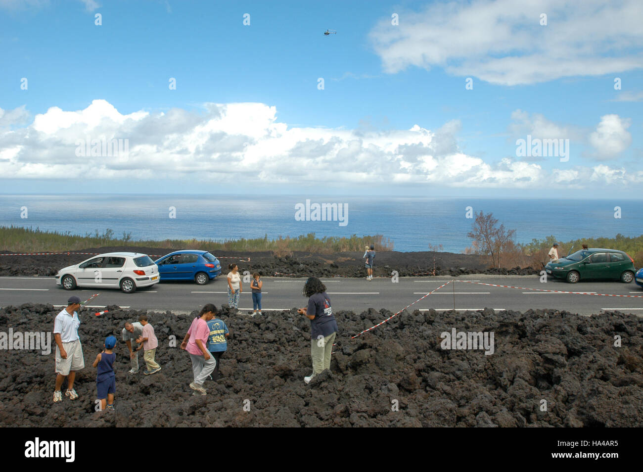 La Reunion island, France - 29 December 2002: people visiting the place ...