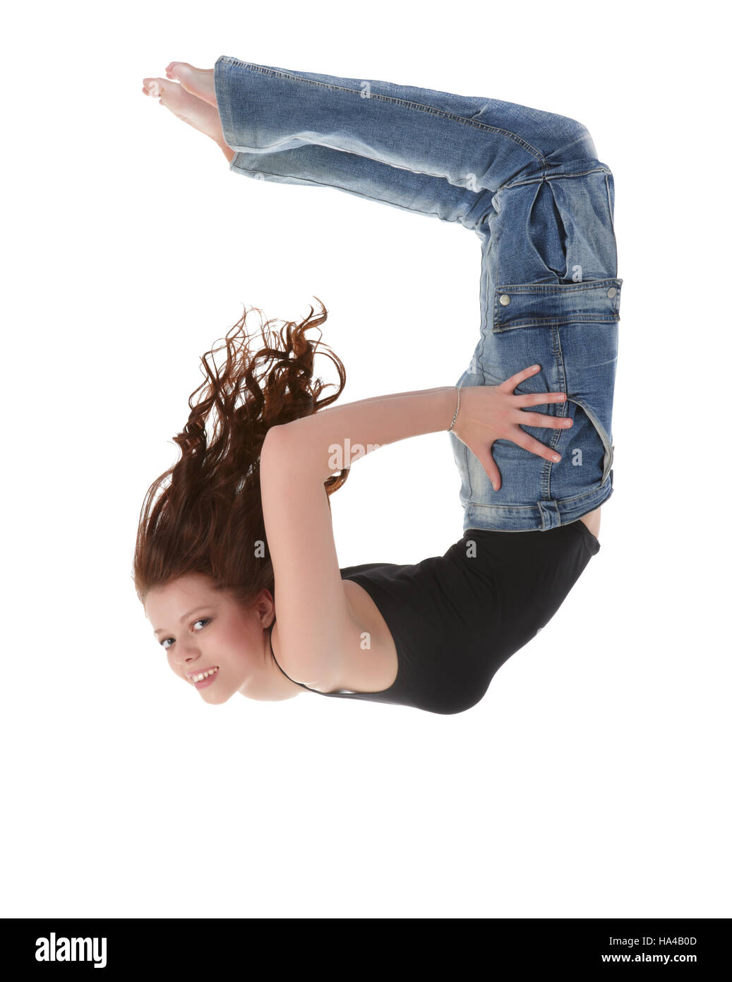 Adorable model falls Stock Photo - Alamy