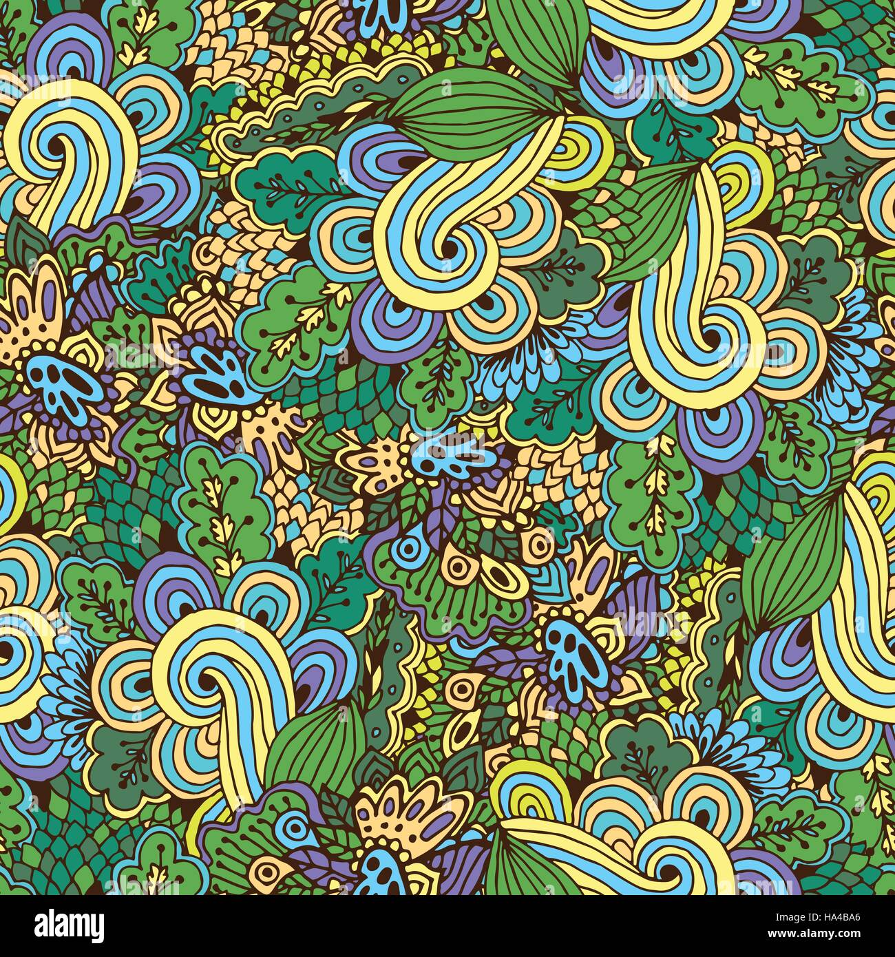 Vector flower pattern. Seamless botanic texture Stock Vector Image ...