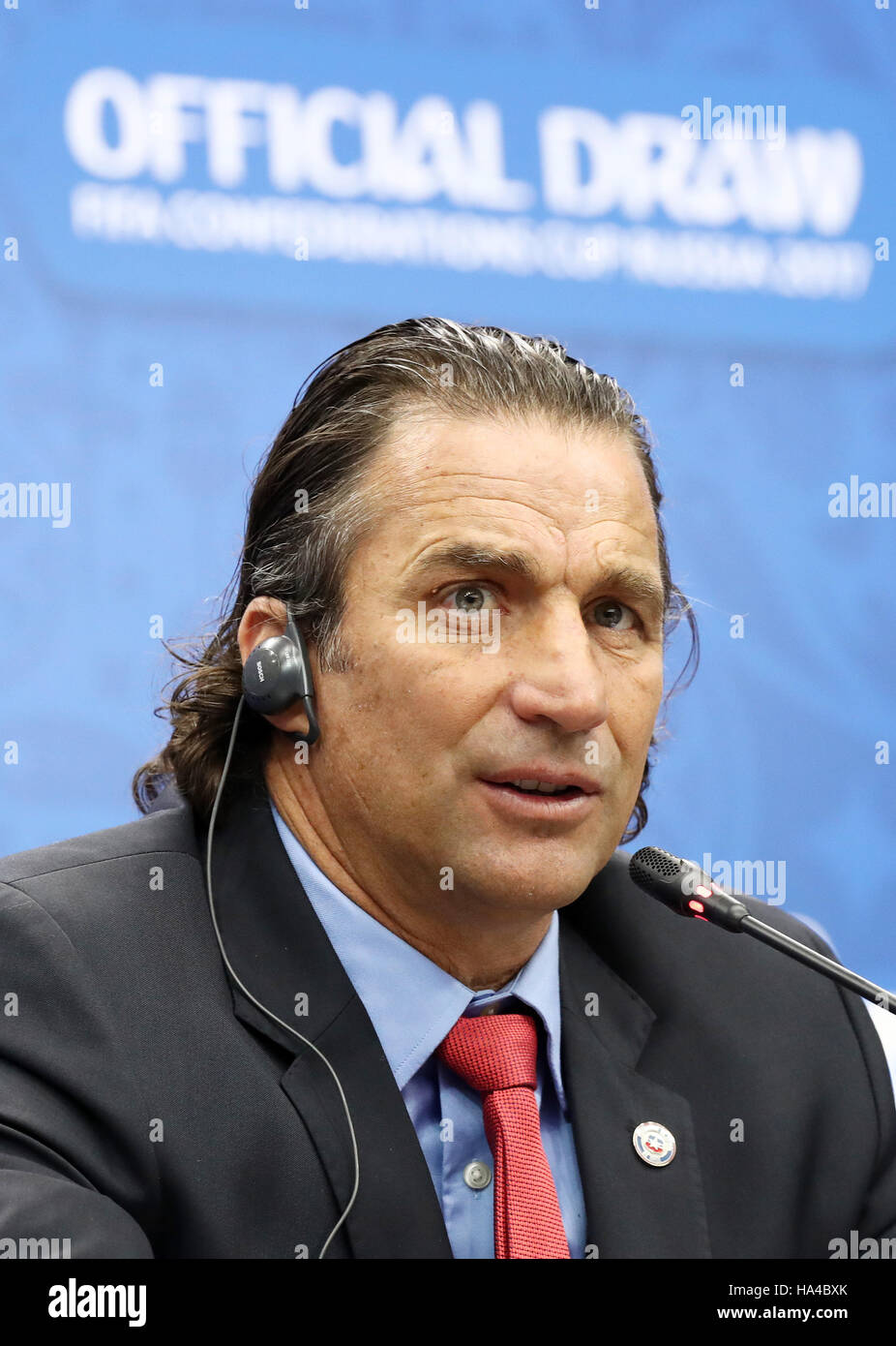 Kazan, Russia. 26th Nov, 2016. Chile coach Juan Antonio Pizzi speaking ...
