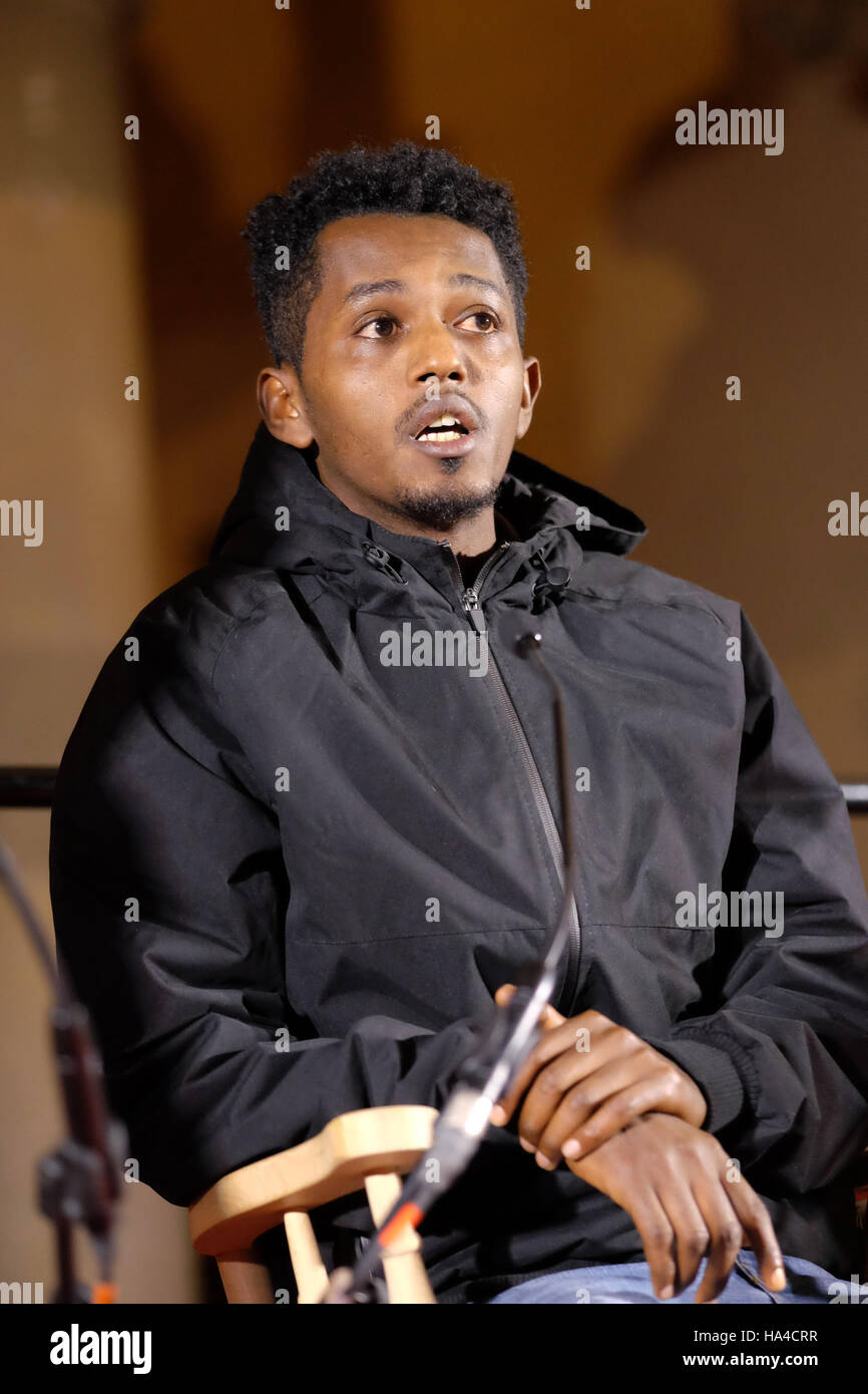 Hay on Wye, Wales, UK - Saturday 26th November 2016 - Refugee Yohannes ...