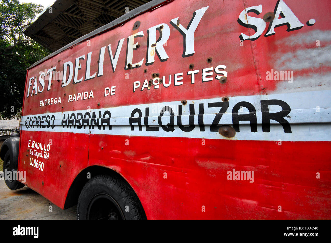 American motor cars from 1950's, Havana, Cuba. This van was used during ...