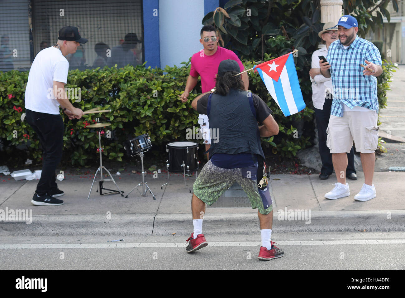 Miami, Florida, USA. 26th Nov, 2016. People celebrate death of cuban ...