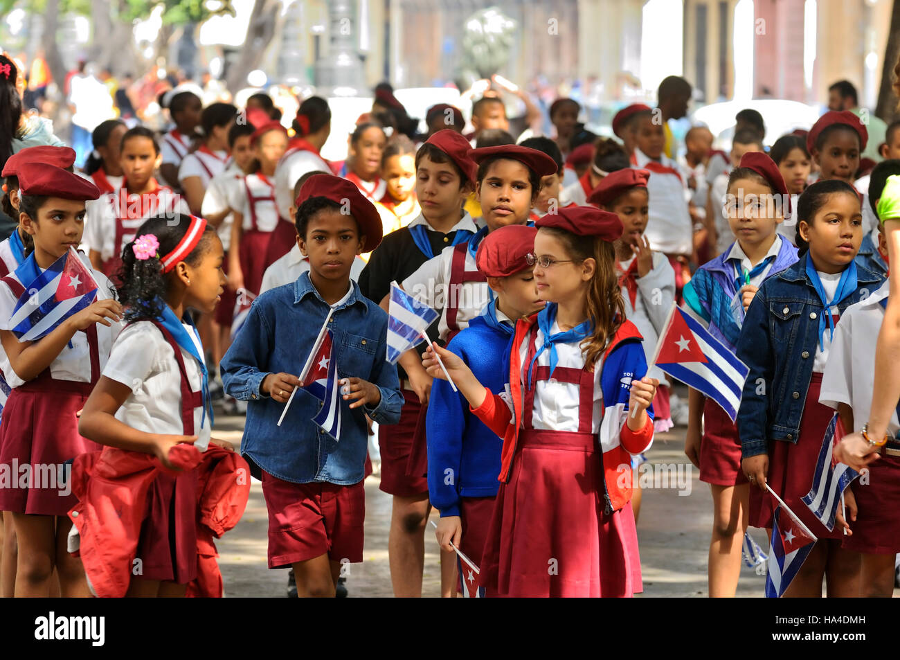 children practising parade, Havana, Cuba, Caribbean Stock Photo - Alamy