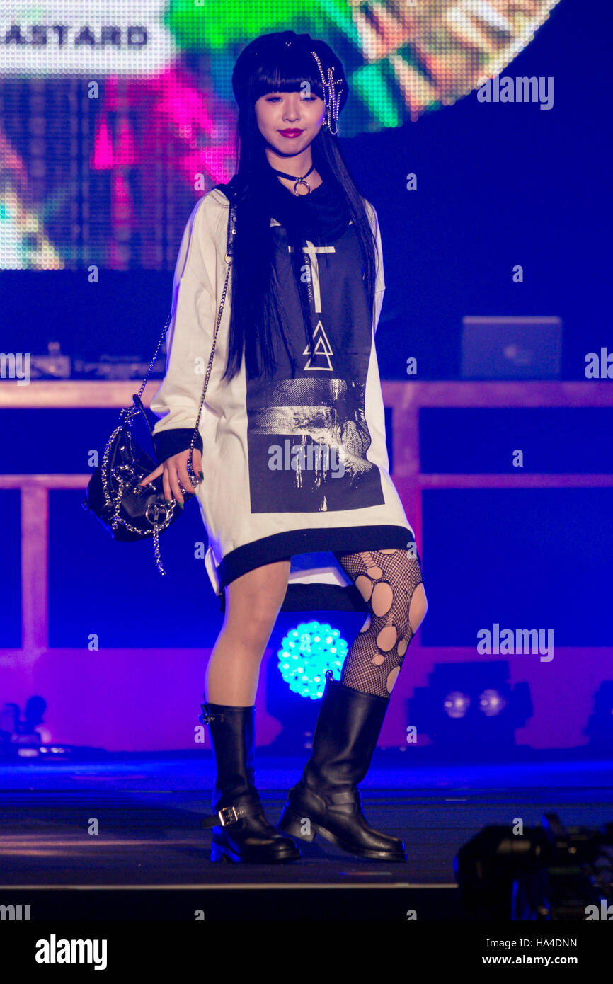 A model wearing fashion brand KERA walks down the catwalk during the ...