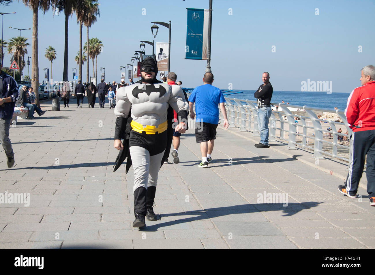 Beirut Lebanon. 27th November 2016. A man dressed in a Batman suit ...