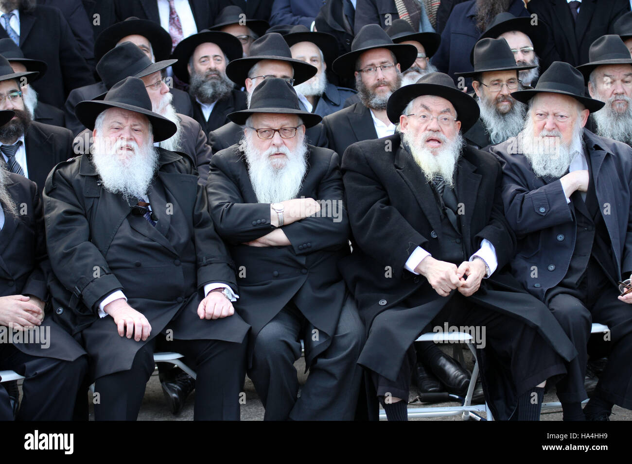 November 26, 2016 - New York, New York, U.S. - Rabbis are seen among a ...