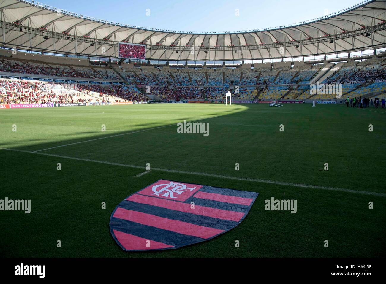 Rio De Janeiro, Brazil. 27th Nov, 2016. Shell with Flamengo stadium in ...