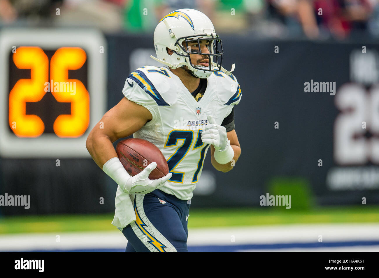Houston, Texas, USA. 27th Nov, 2016. San Diego Chargers running back ...