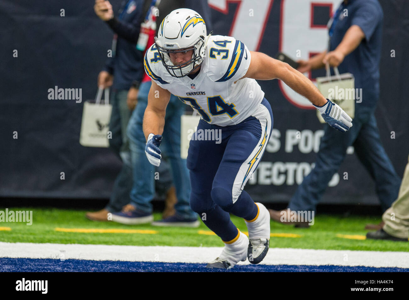Houston, Texas, USA. 27th Nov, 2016. San Diego Chargers fullback Derek ...