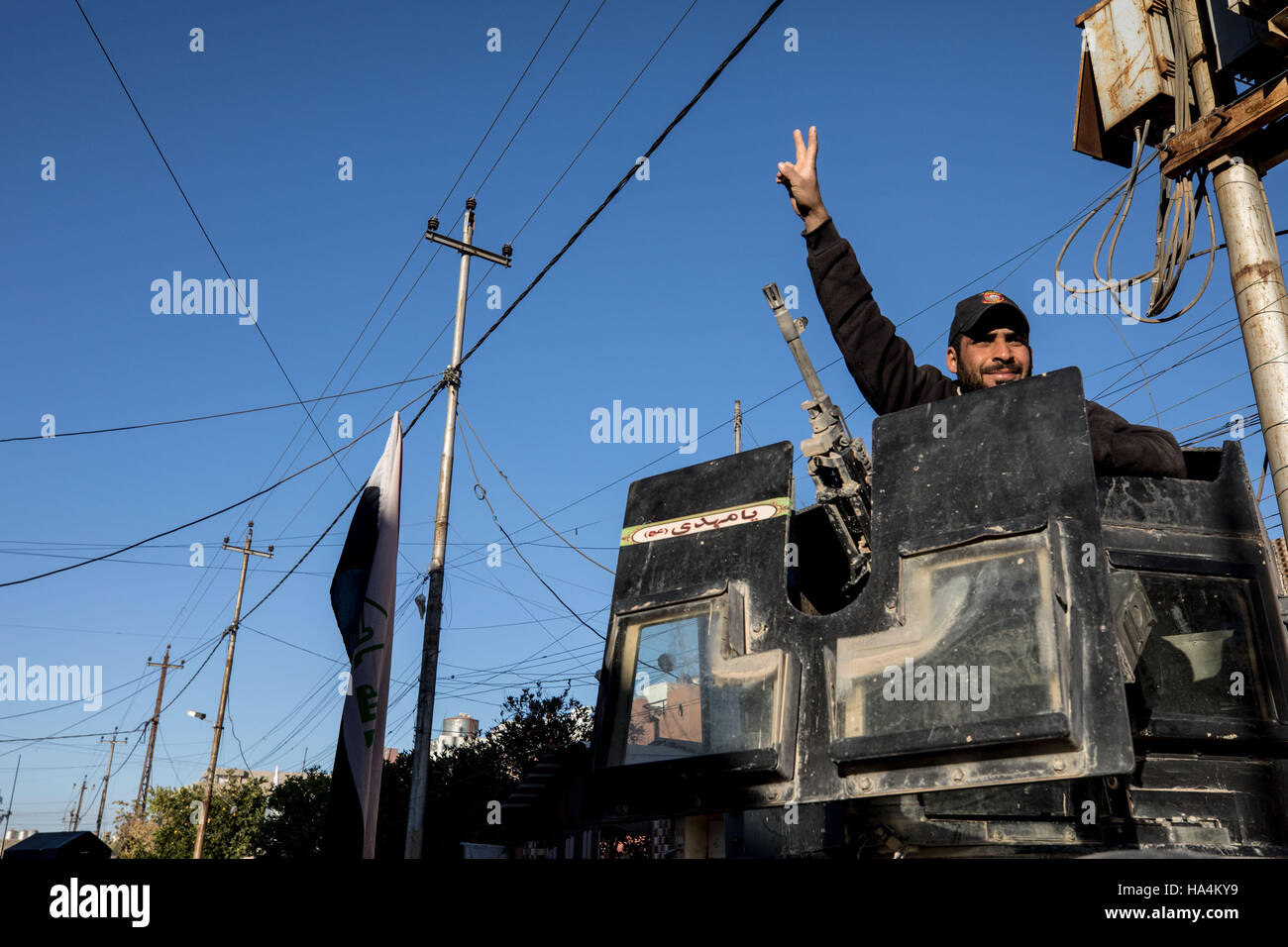 Mosul, Ninewa Province, IRAQ. 25th Nov, 2016. A Golden Division humvee ...