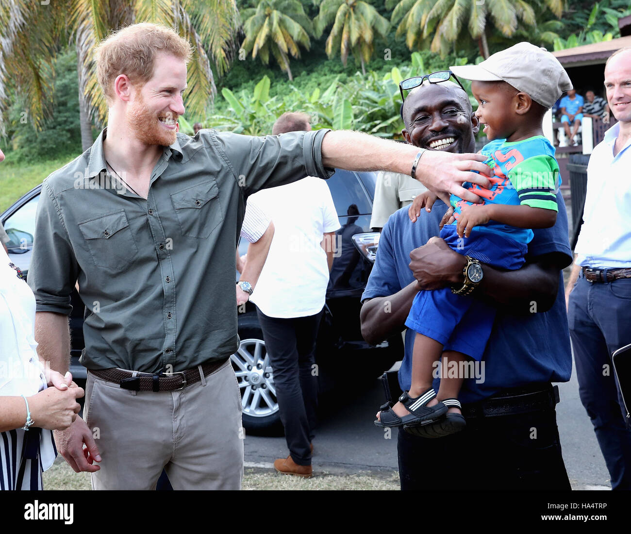 Prince Harry meets Jyasi Junior Nash, two, during a visit to a Turtle ...