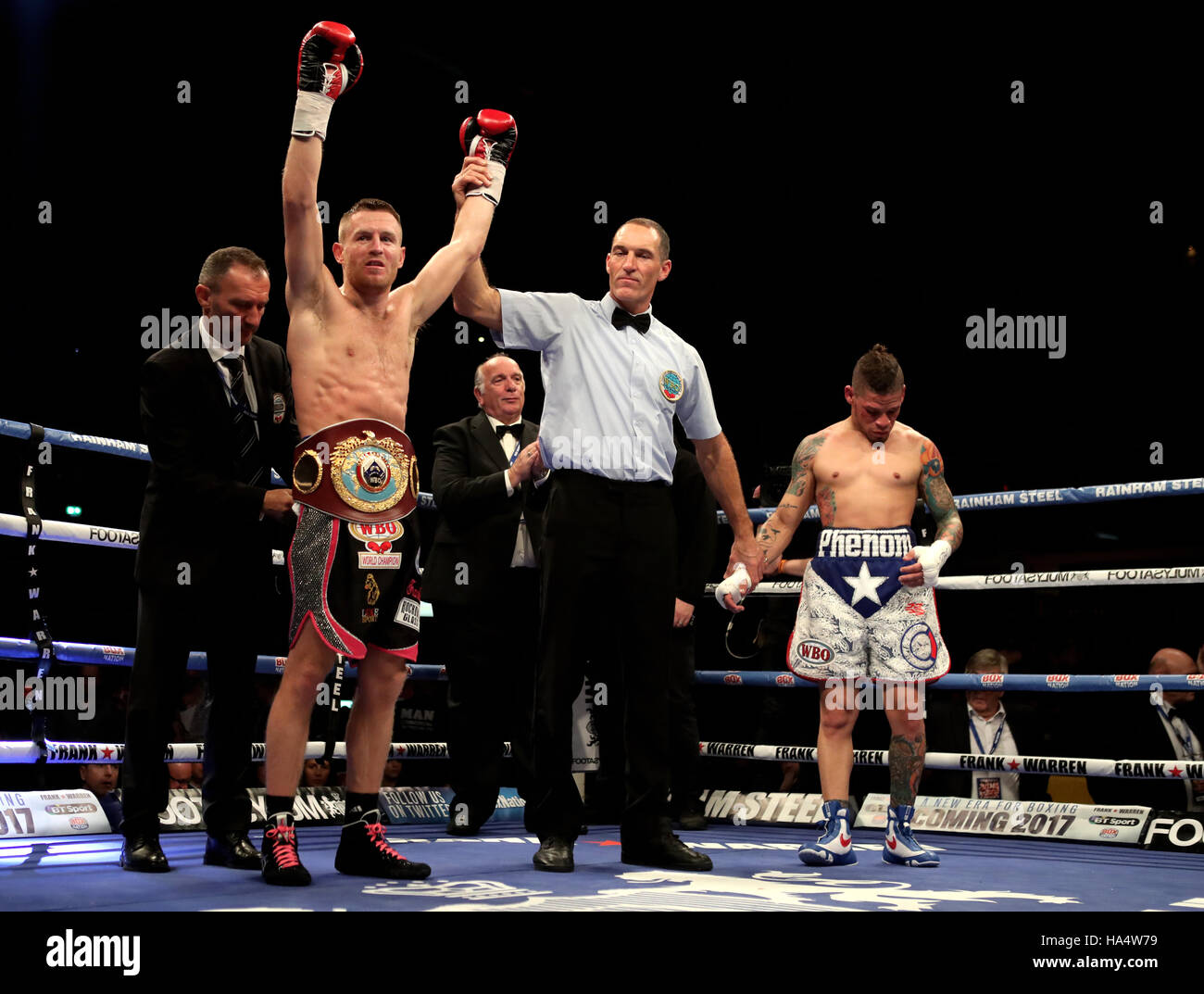 Terry Flanagan celebrates victory over Orlando Cruz during the WBO ...