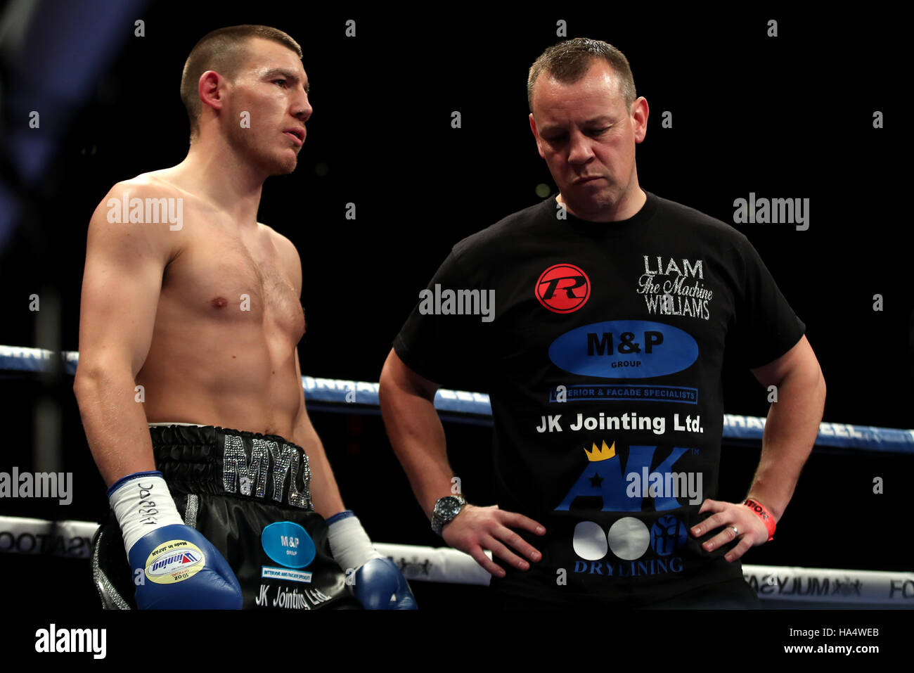Liam Williams and trainer Gary Lockett before the Vacant WBO Super ...