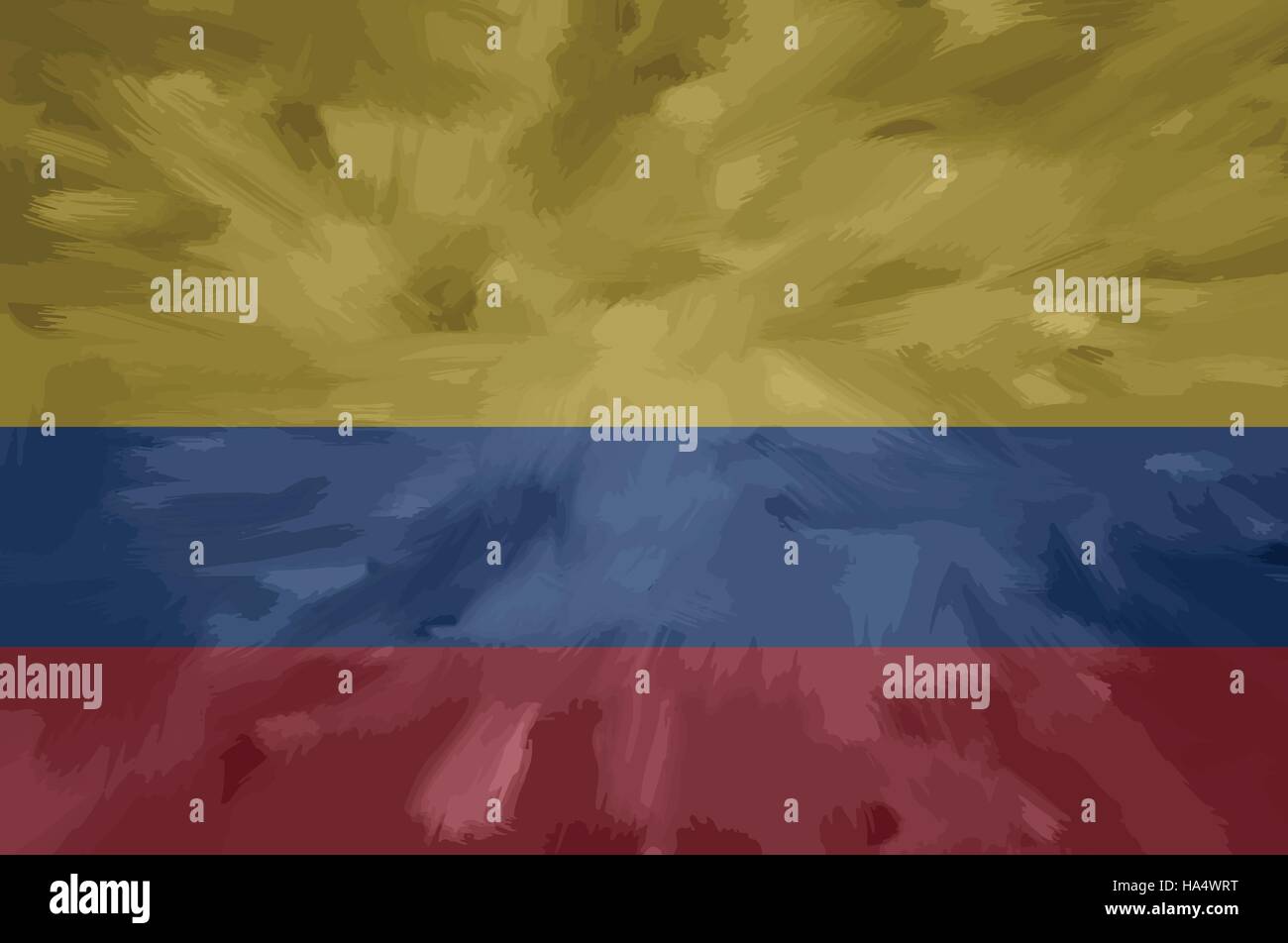 Colombia painted / drawn vector flag. Dramatic, unusual look. Vector ...