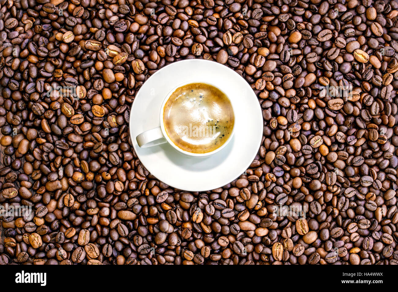 Coffee cup and coffee beans,background Stock Photo - Alamy