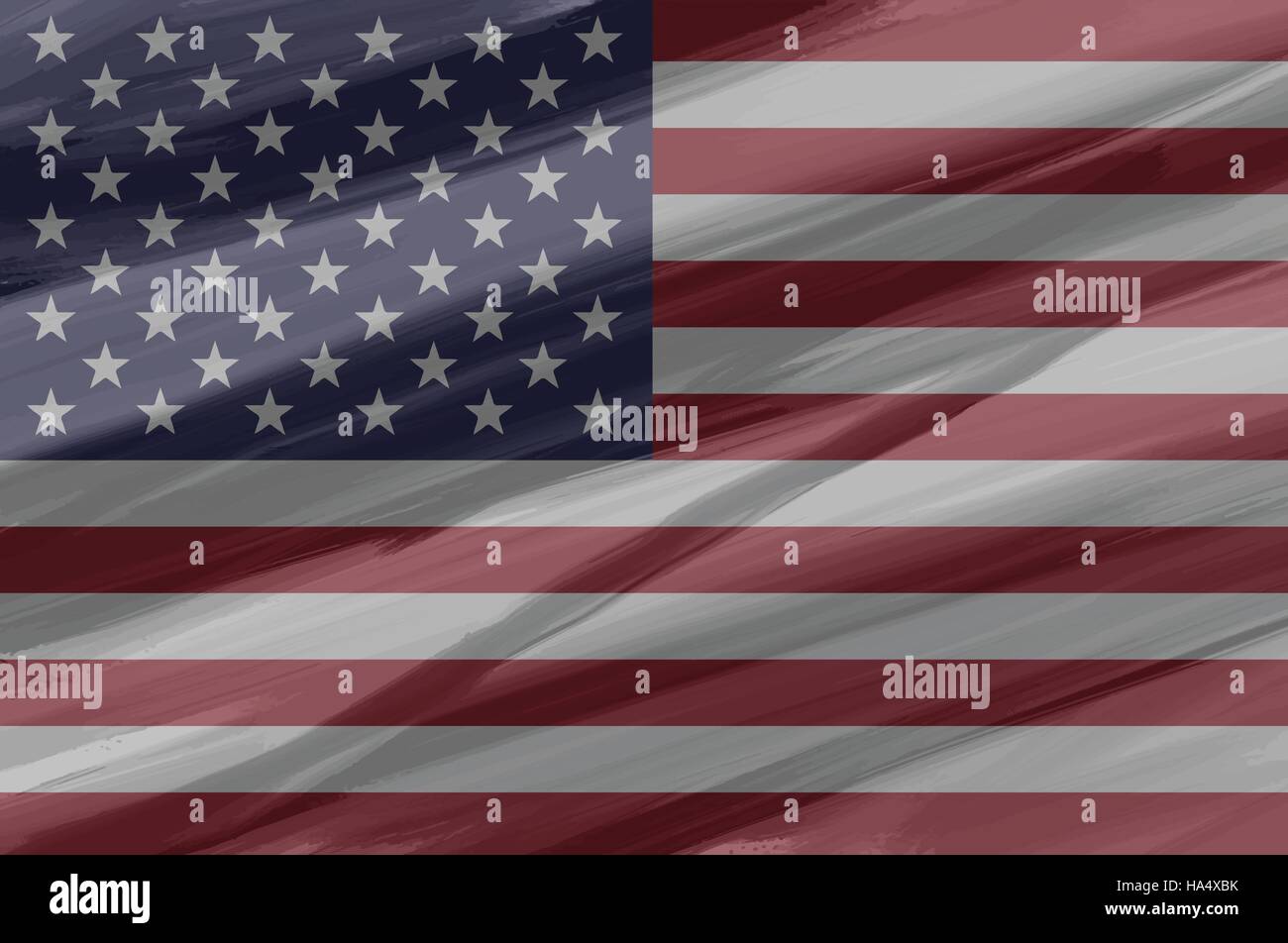 USA / United states of America painted / drawn vector flag. Dramatic ...