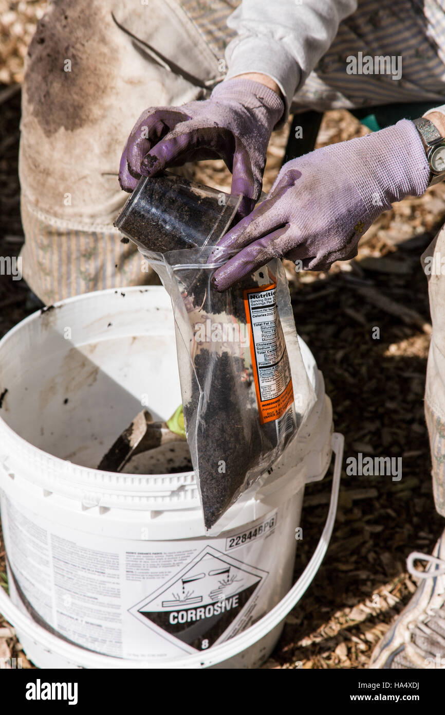 For each soil test sample area, take 15 sub-samples across the whole ...