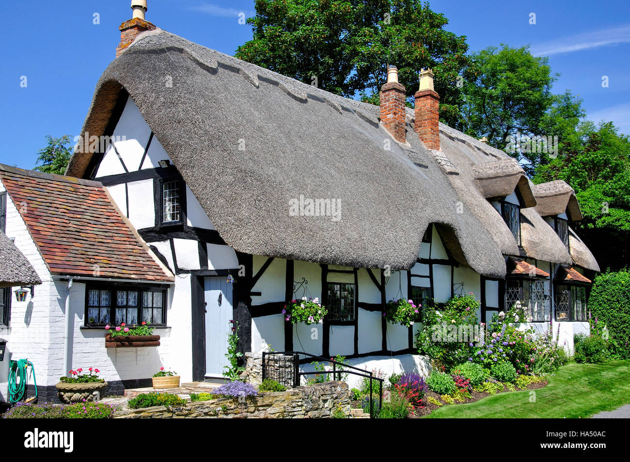 Half timbered thatched cottage hi-res stock photography and images - Alamy