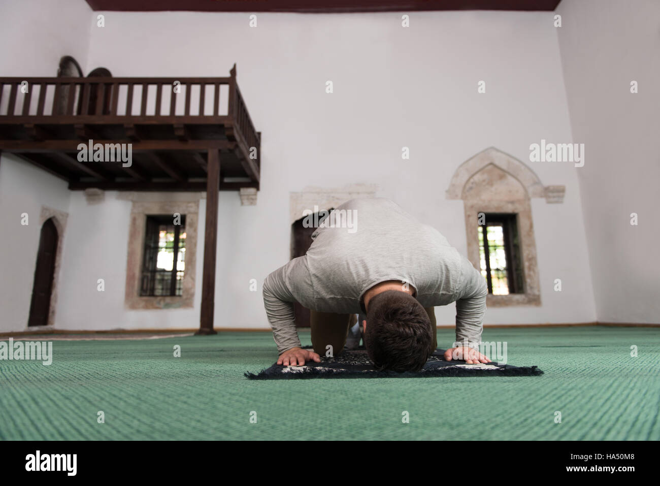 Humble Muslim Man Is Praying In The Mosque Stock Photo - Alamy