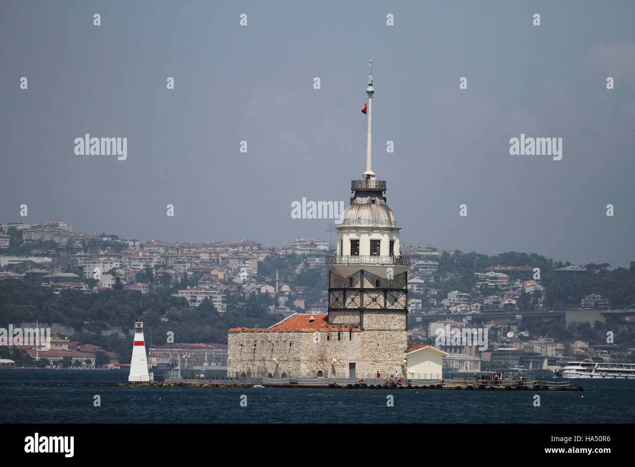 Maidens Tower in Bosphorus Strait, Istanbul City, Turkey Stock Photo ...