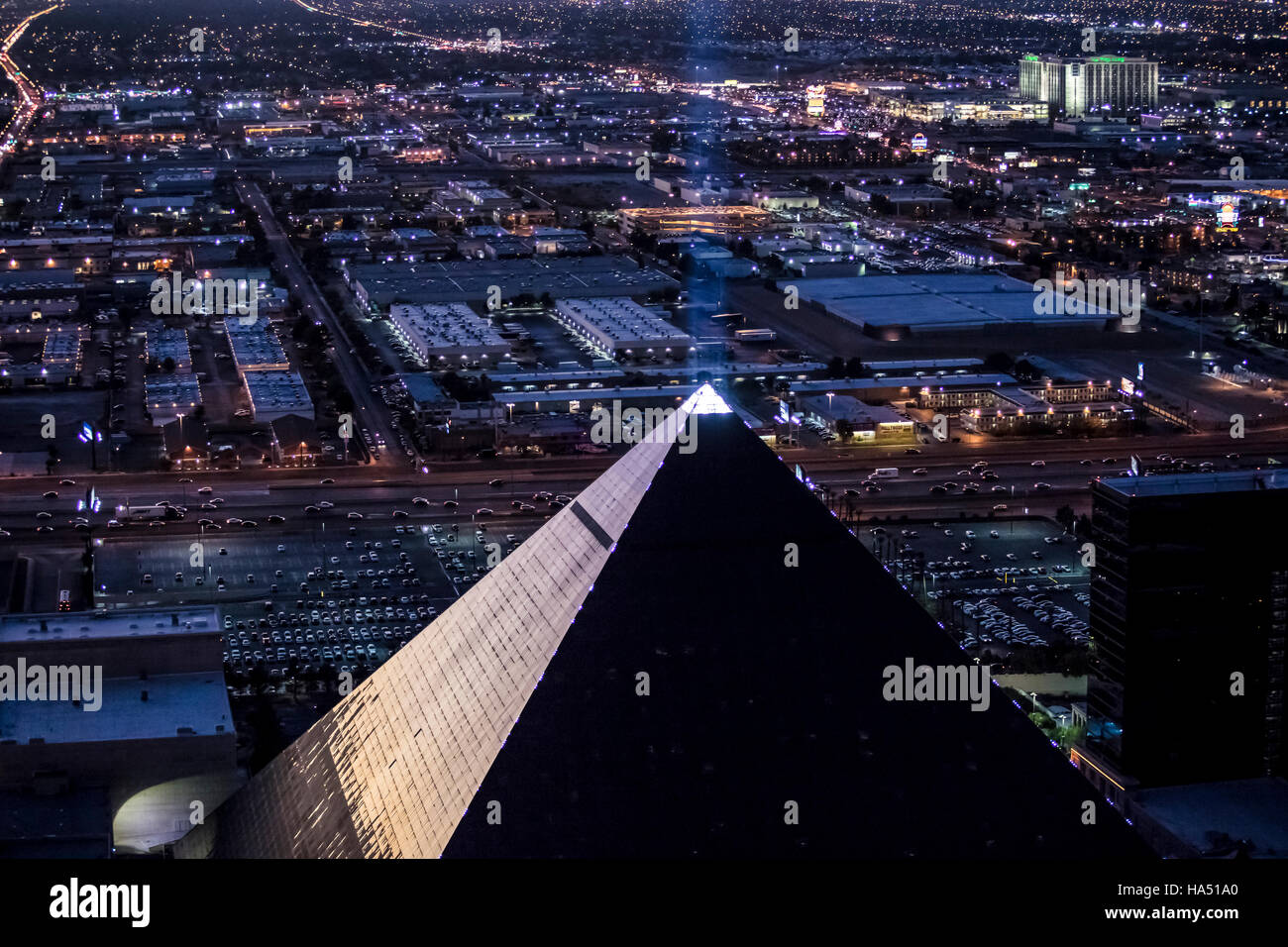 Aerial view of Luxor Hotel the Strip, Las Vegas, Nevada, USA Stock ...
