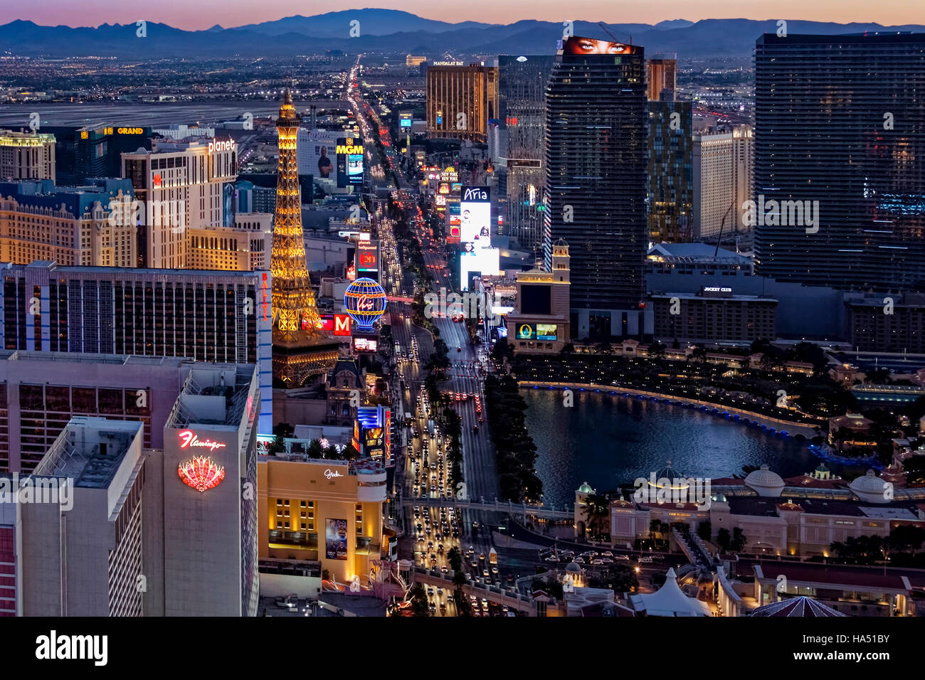 Las vegas strip night aerial hi-res stock photography and images - Alamy