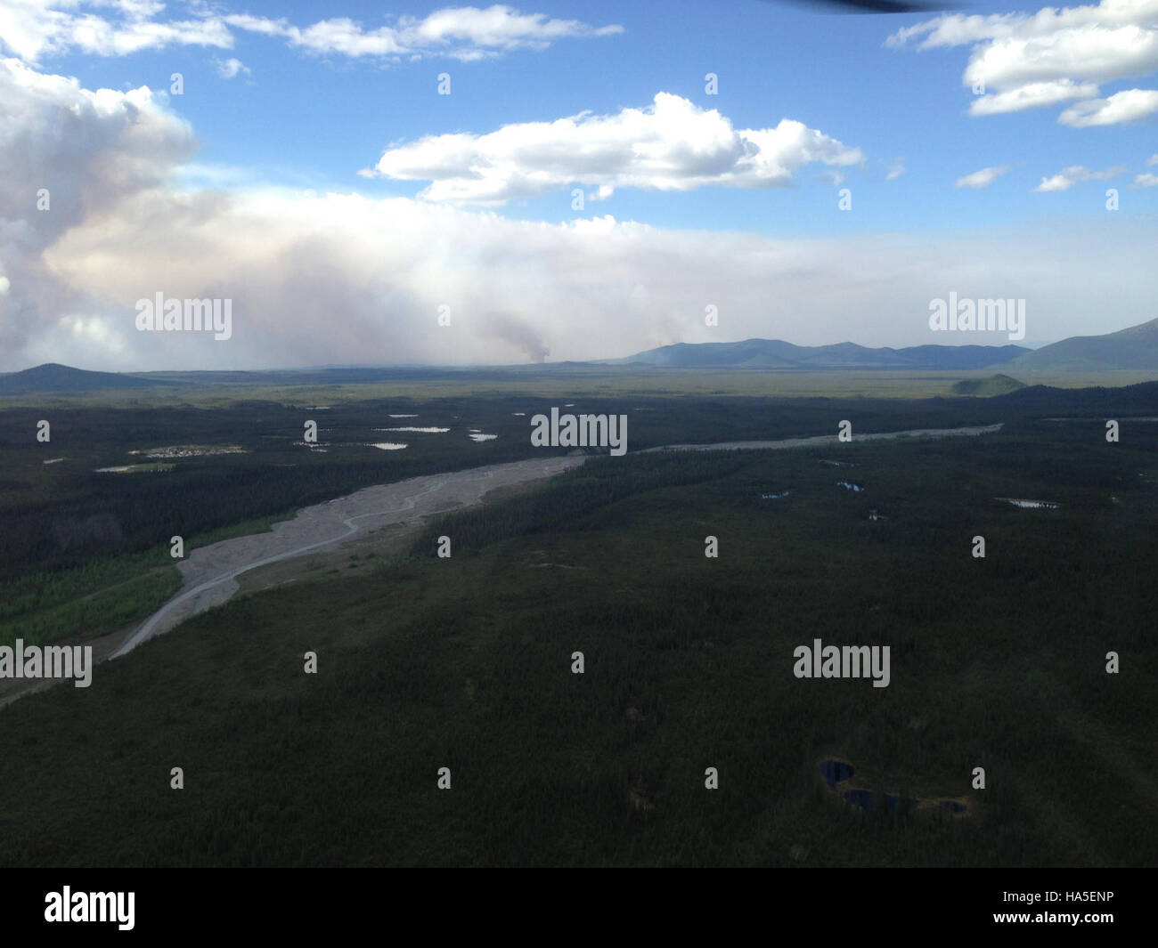 A photograph of the Chisana River Fire in Alaska, taken by John Grafft ...