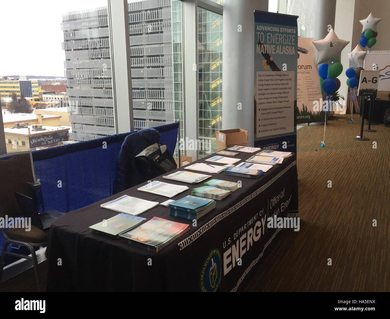 A photo showing a booth from the Department of Energy (DOE) at a public ...