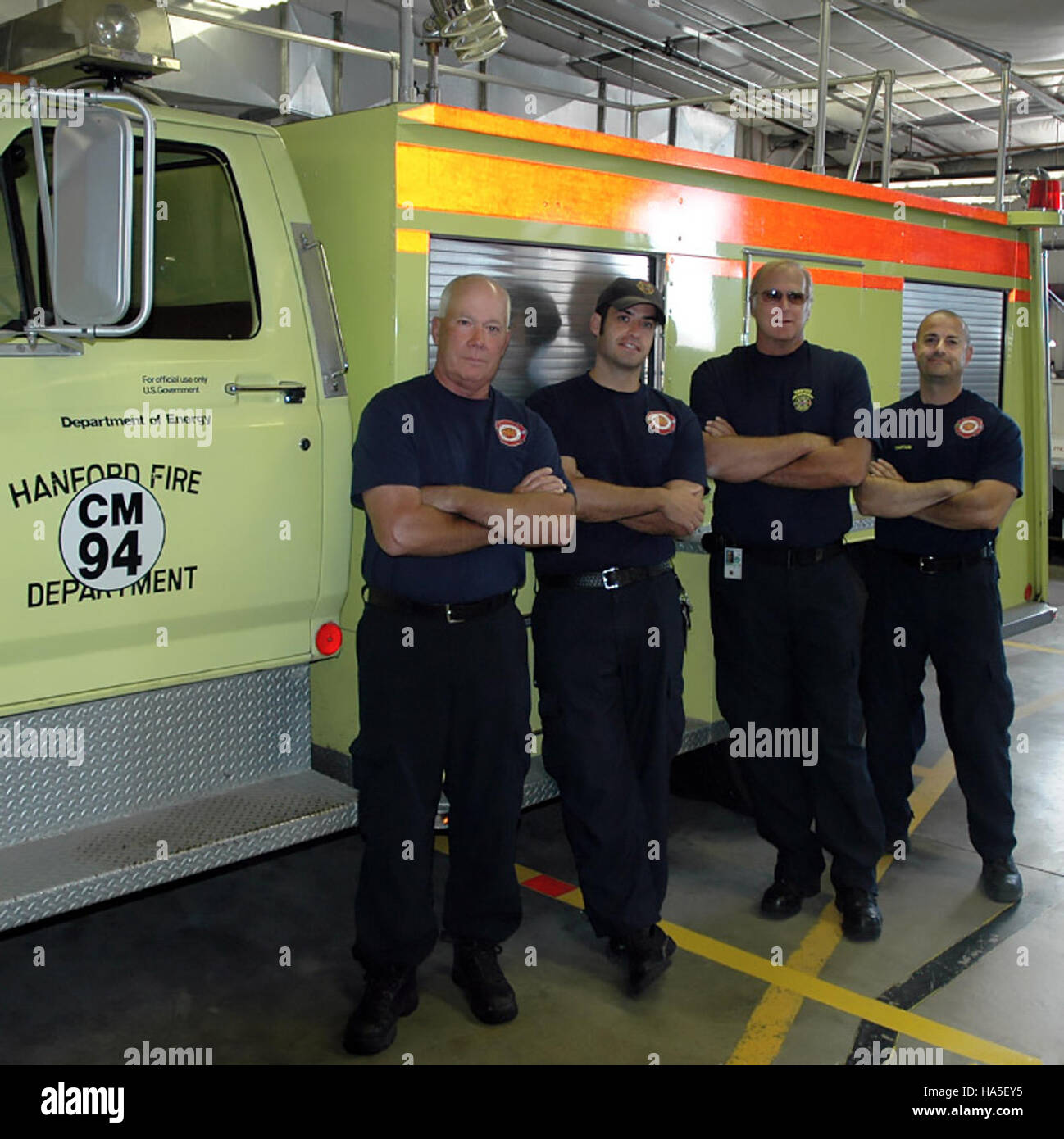 An image showing the Hanford Fire Department receiving new fire trucks ...