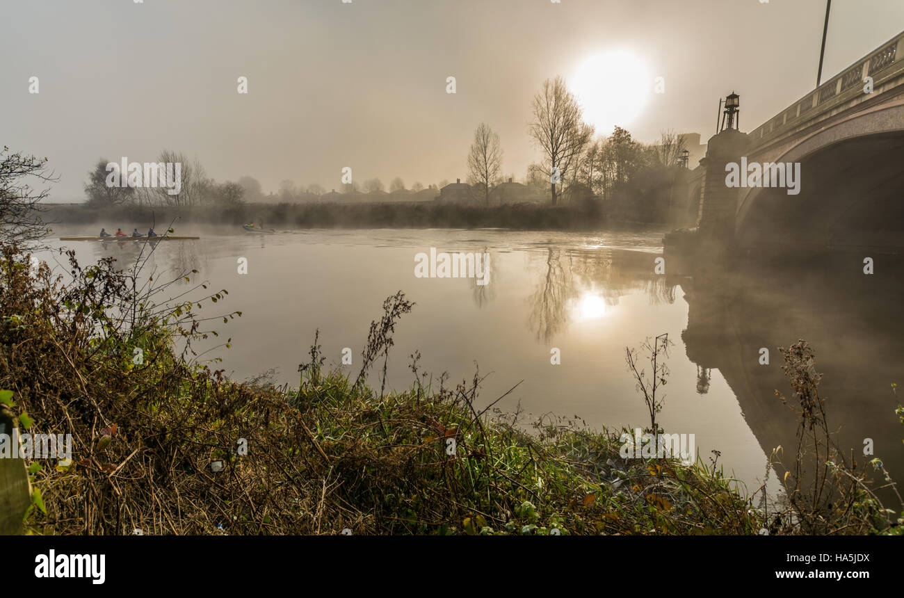 The Kingsway bridge in Latchford, Warrington on a cold/misty/frosty ...