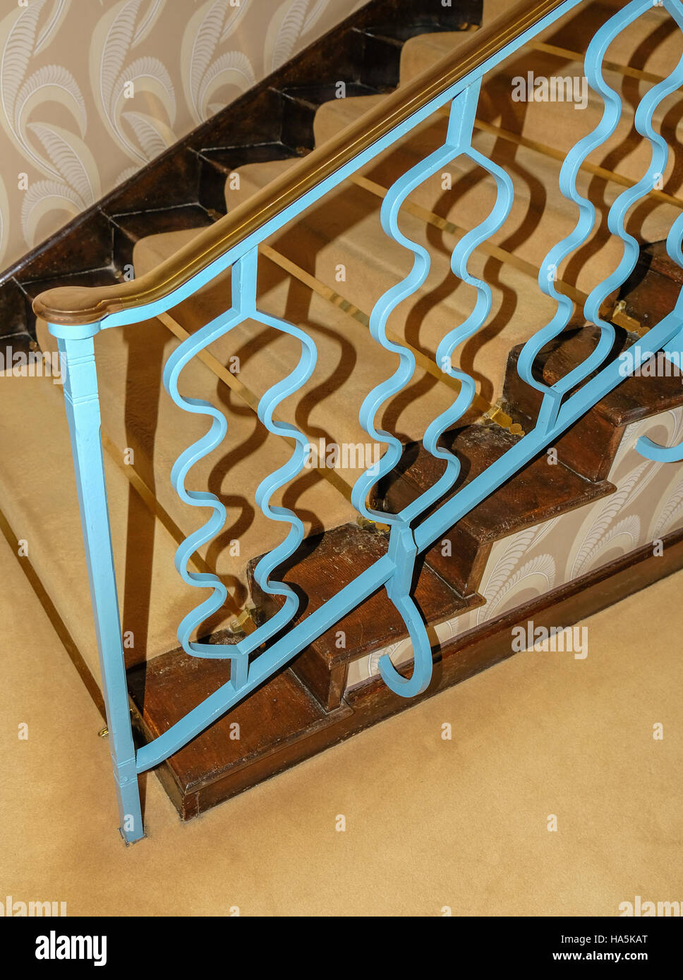 Blue staircase rail hi-res stock photography and images - Alamy