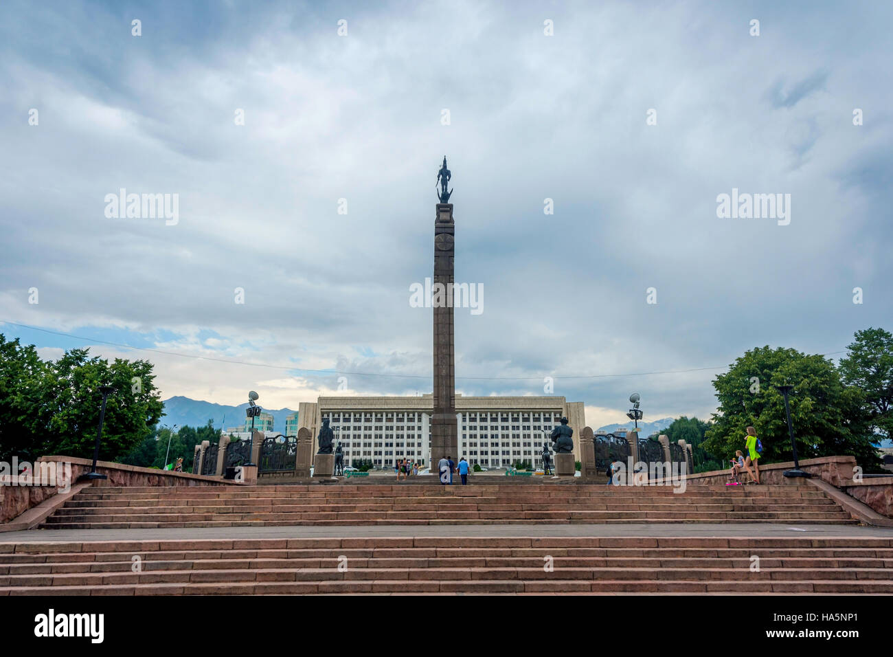 ALMATY, KAZAKHSTAN - JULY 13: View to former kazakh parliament building ...