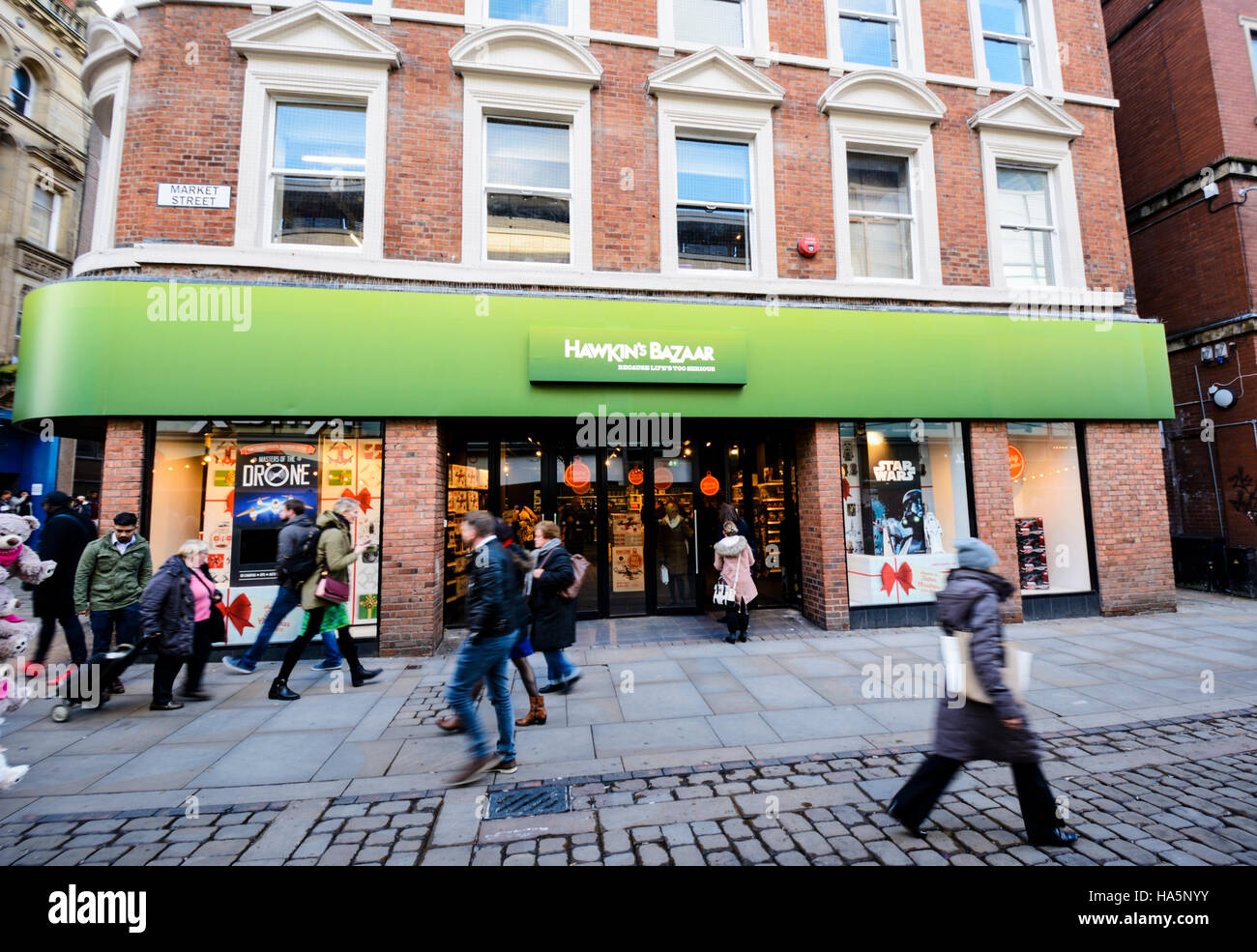 Hawkins Bazaar in Market Street, Manchester city centre Stock Photo - Alamy