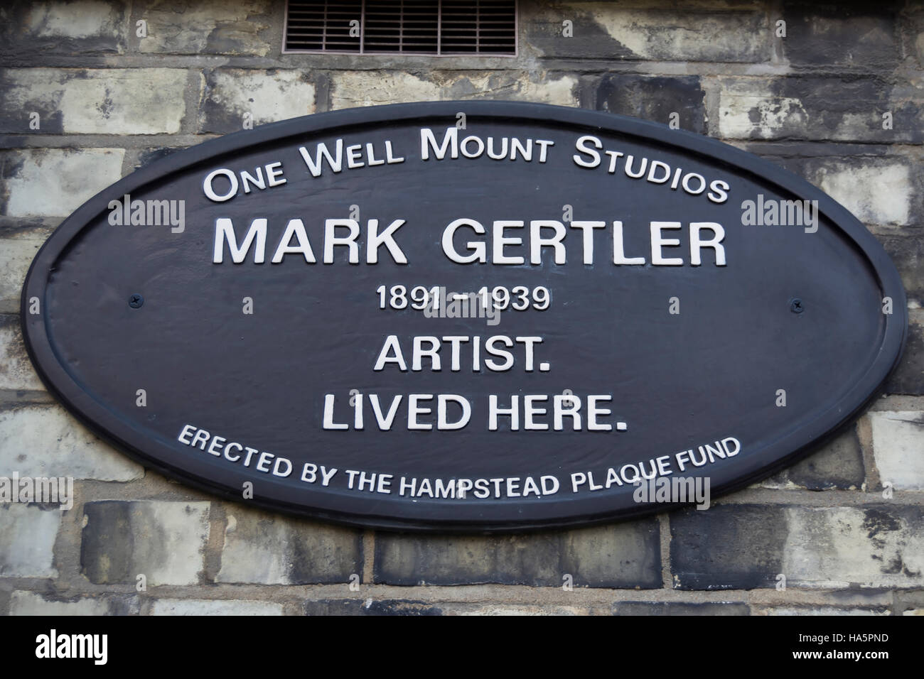 plaque marking a home of artist mark gertler, hampstead, london ...