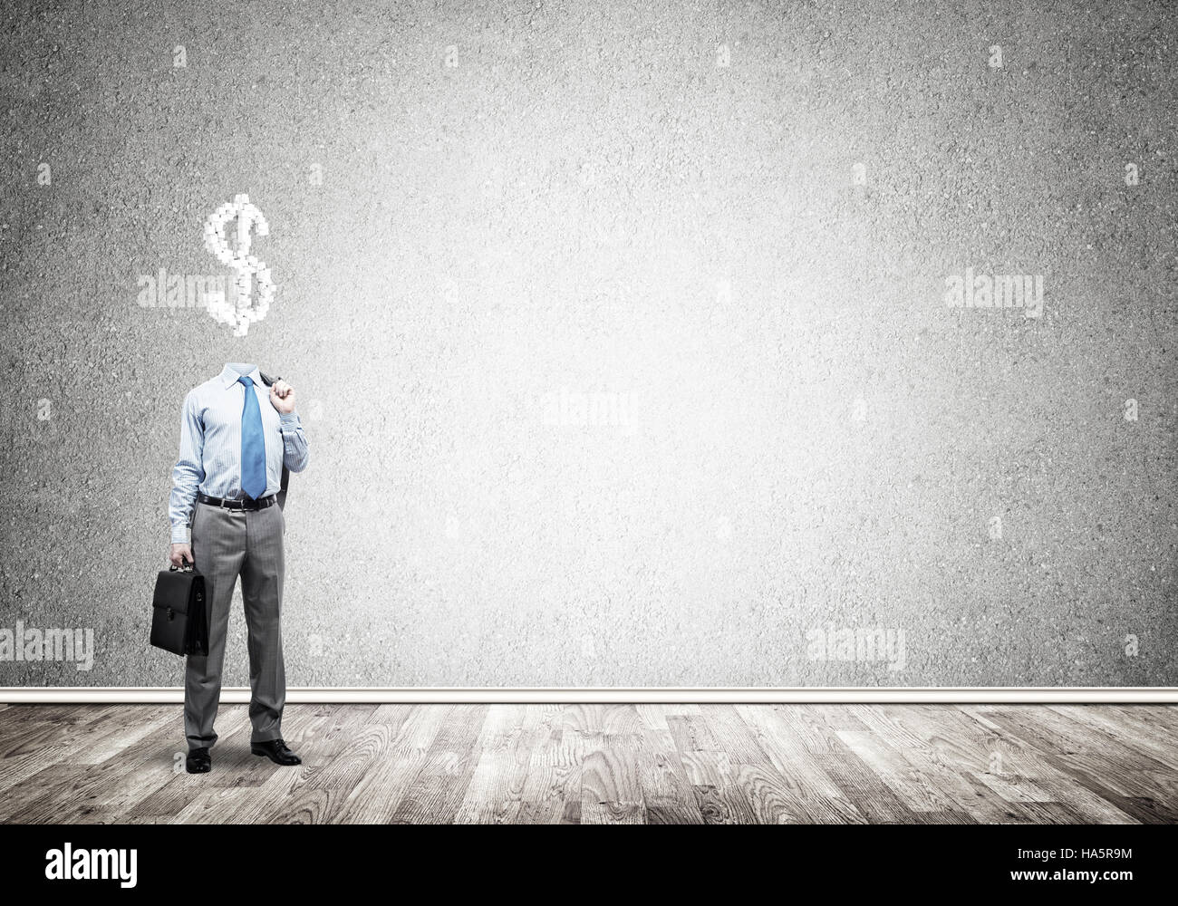 Faceless businessman with dollar sign instead of head Stock Photo - Alamy