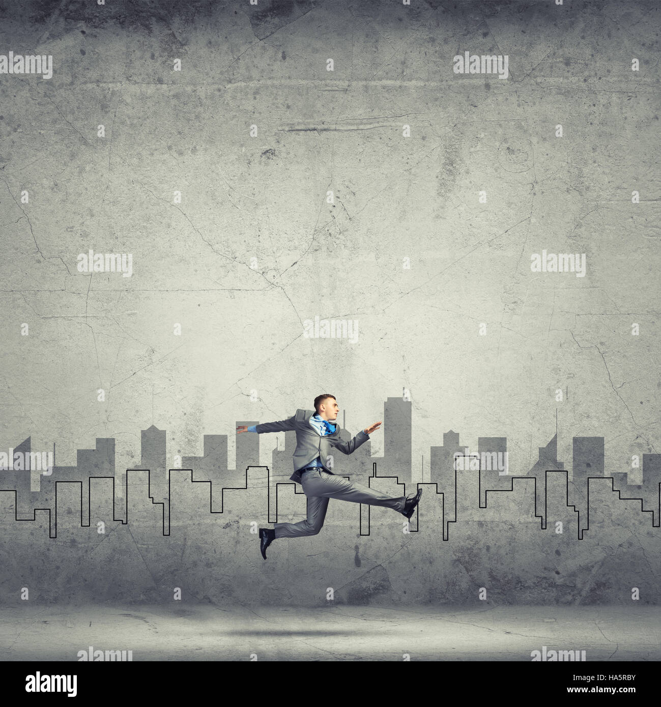 Young businessman in room running in a hurry Stock Photo - Alamy