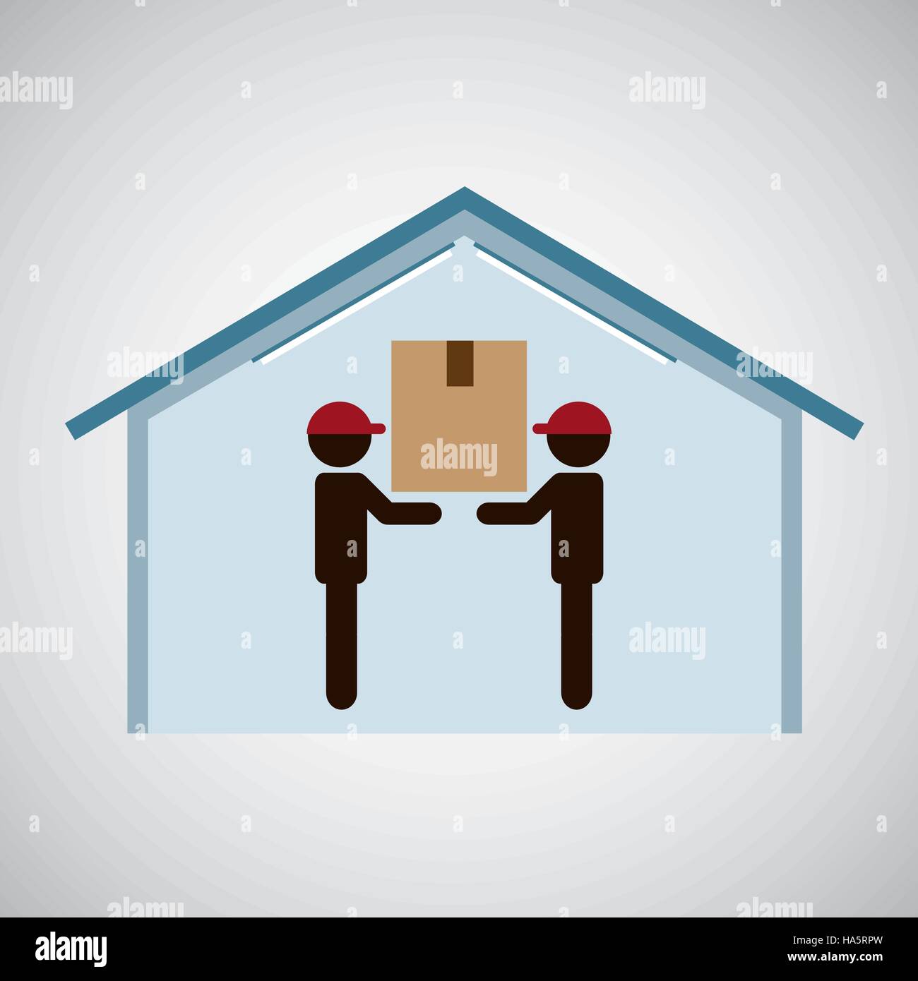 silhouette team worker box storage vector illustration eps 10 Stock ...