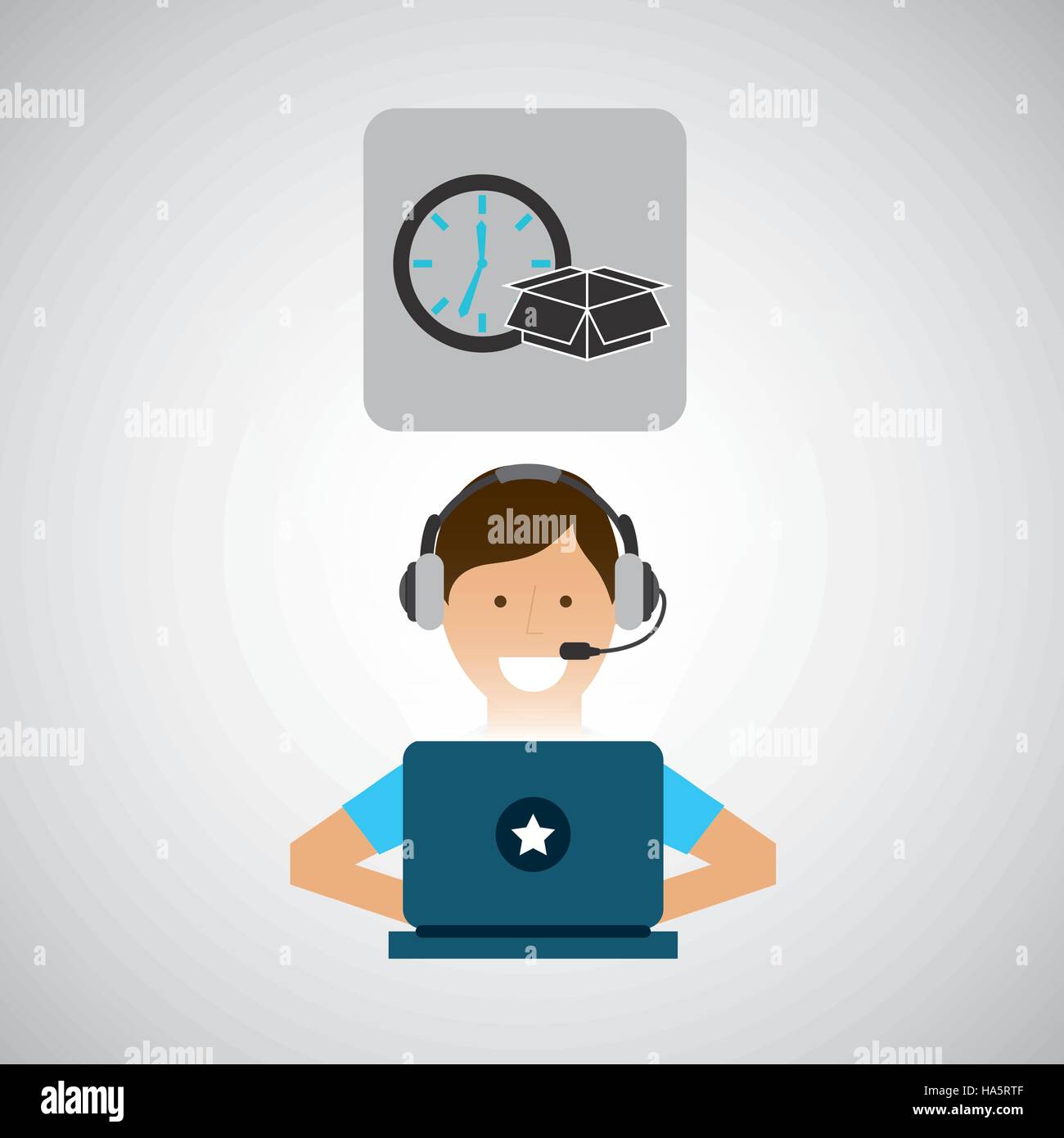 delivery service concept call center clock package vector illustration ...