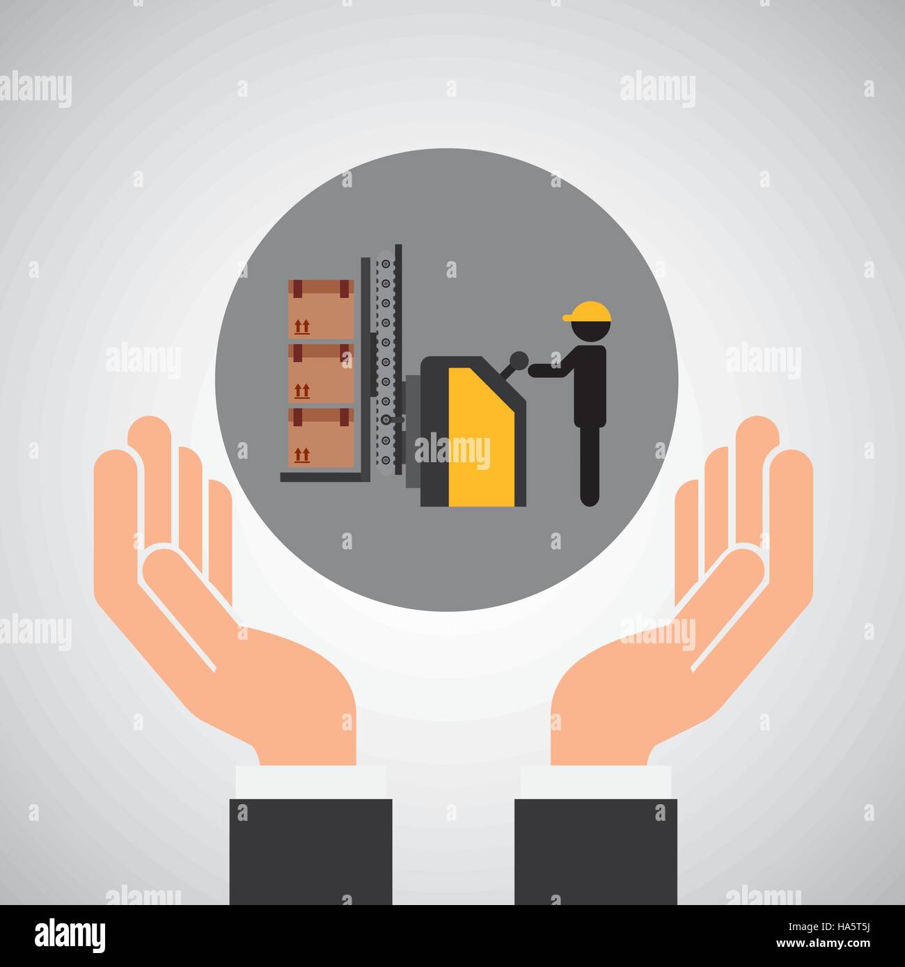hand delivery service loader boxes graphic vector illustration eps 10 ...
