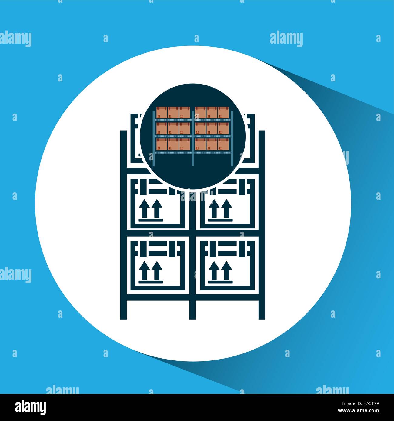warehouse boxes on racks icon vector illustration eps 10 Stock Vector ...