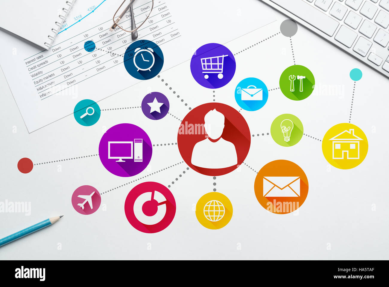 Set of colorful flat design and development icons Stock Photo - Alamy