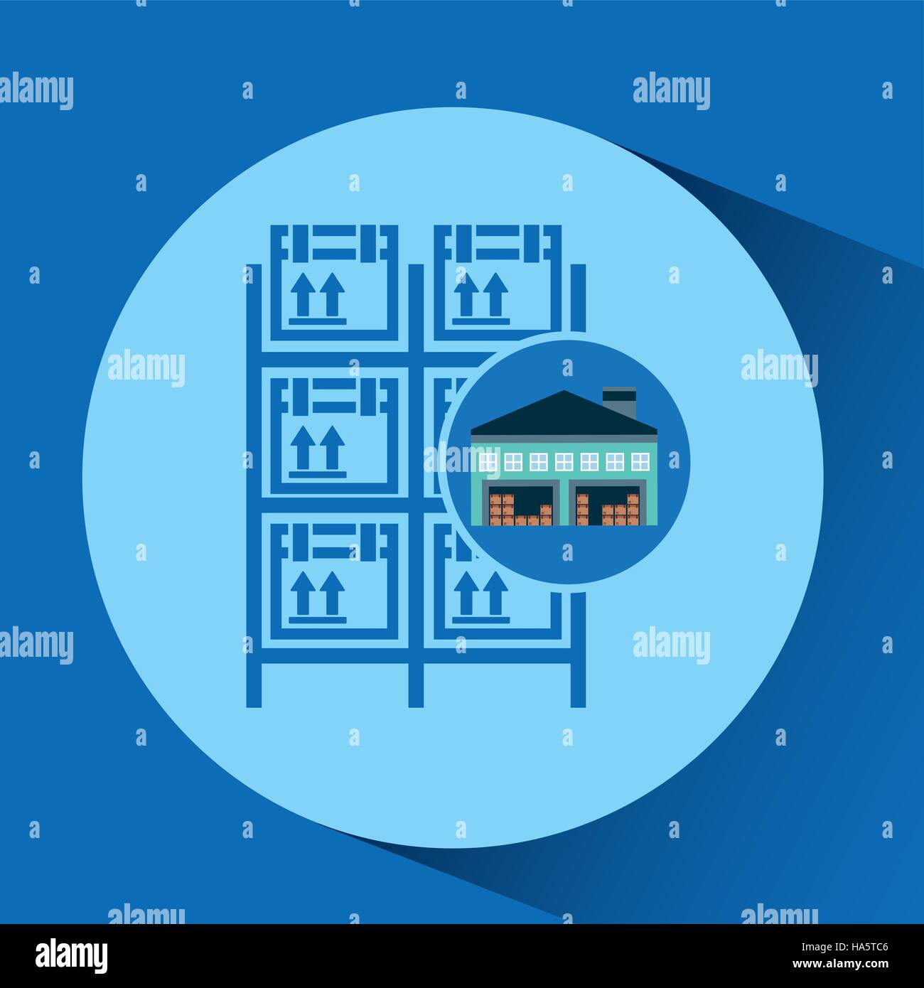 warehouse building boxes racks vector illustration eps 10 Stock Vector ...