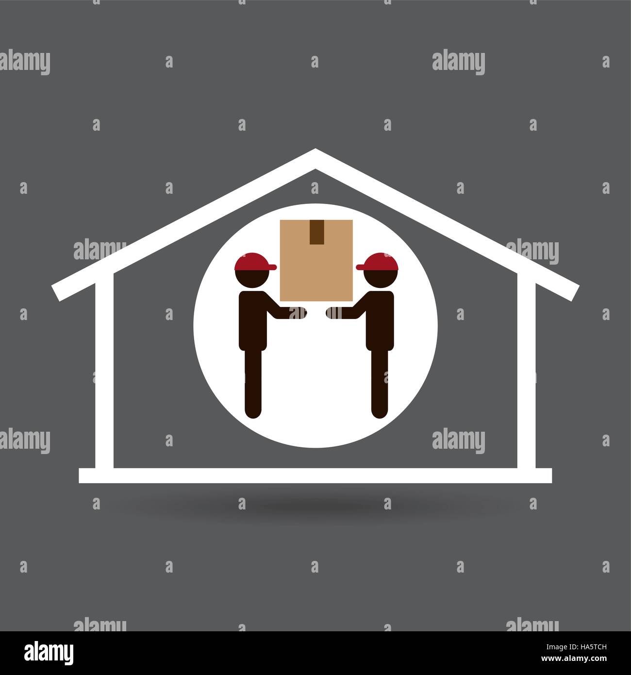 silhouette team worker box storage vector illustration eps 10 Stock ...