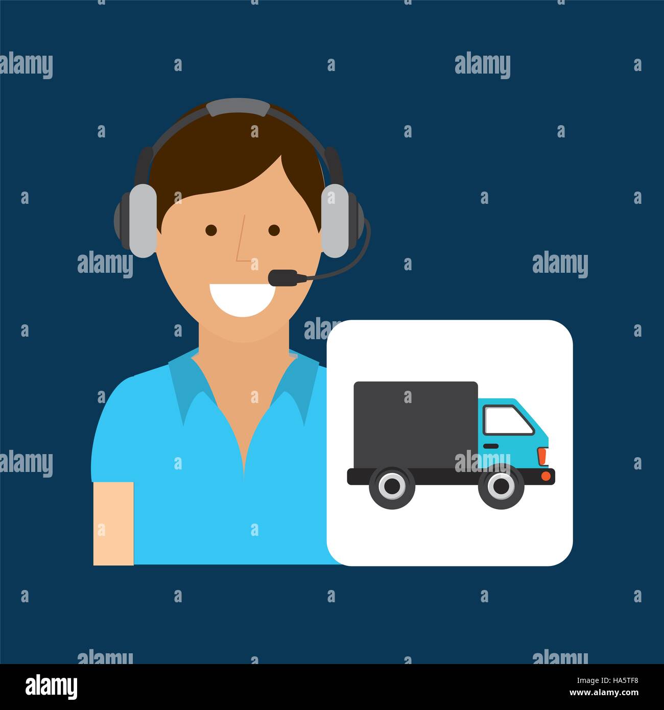 delivery service concept call center transport vector illustration ...