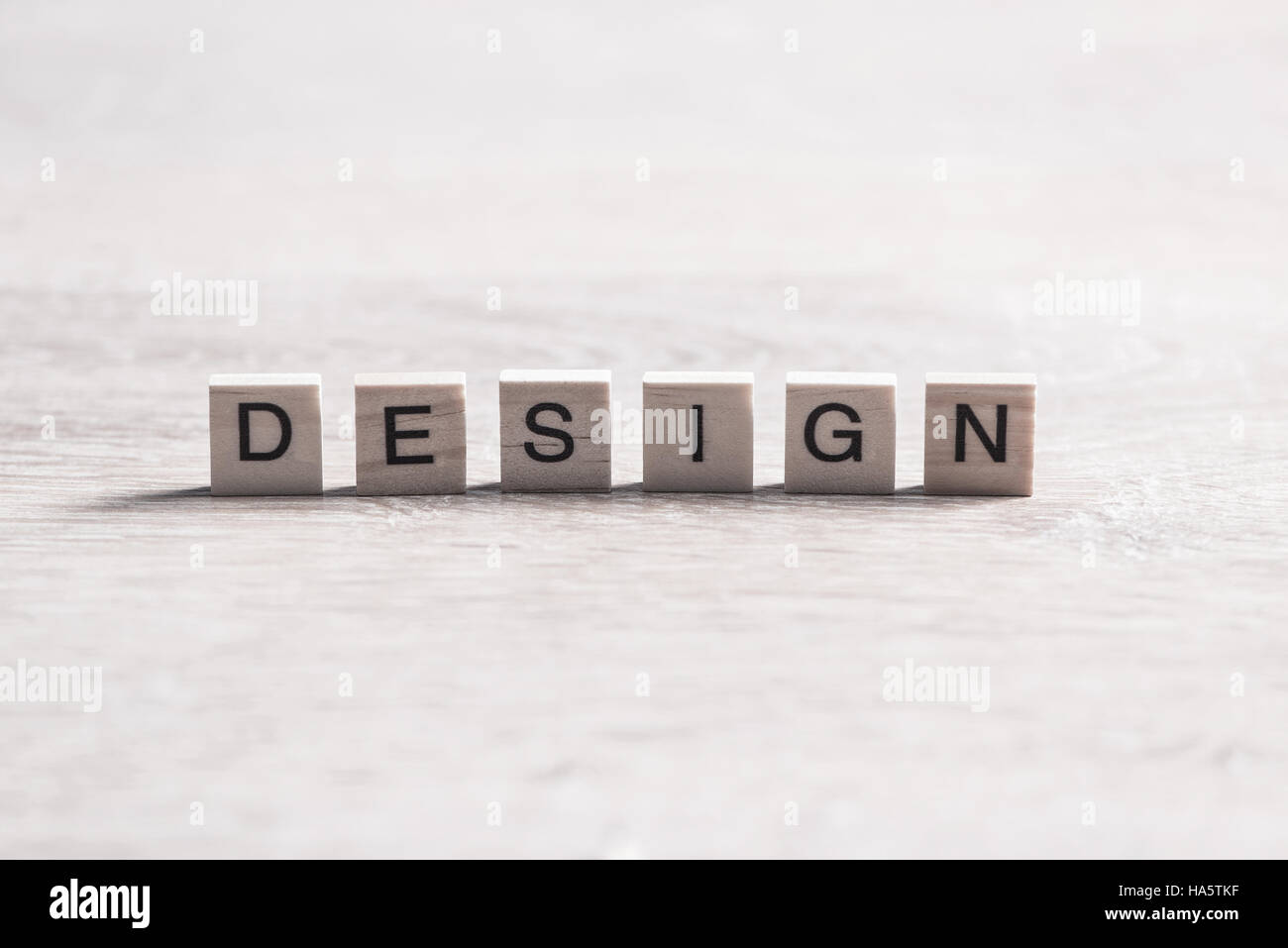 Design word collected of elements of wooden elements with the letters ...